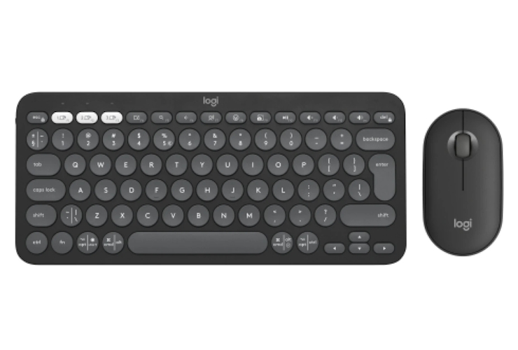 LOGITECH Pebble 2 MK380s bezdrôtový set klávesnice a myši US čierna ...